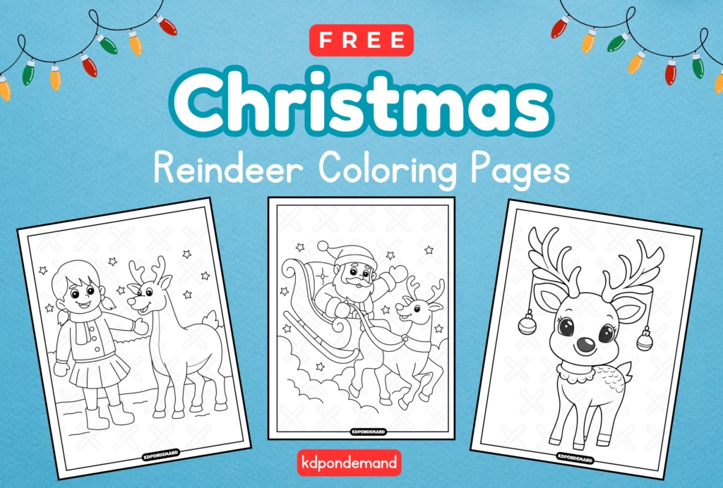 Free Magical Christmas Reindeer Coloring Pages for Kids